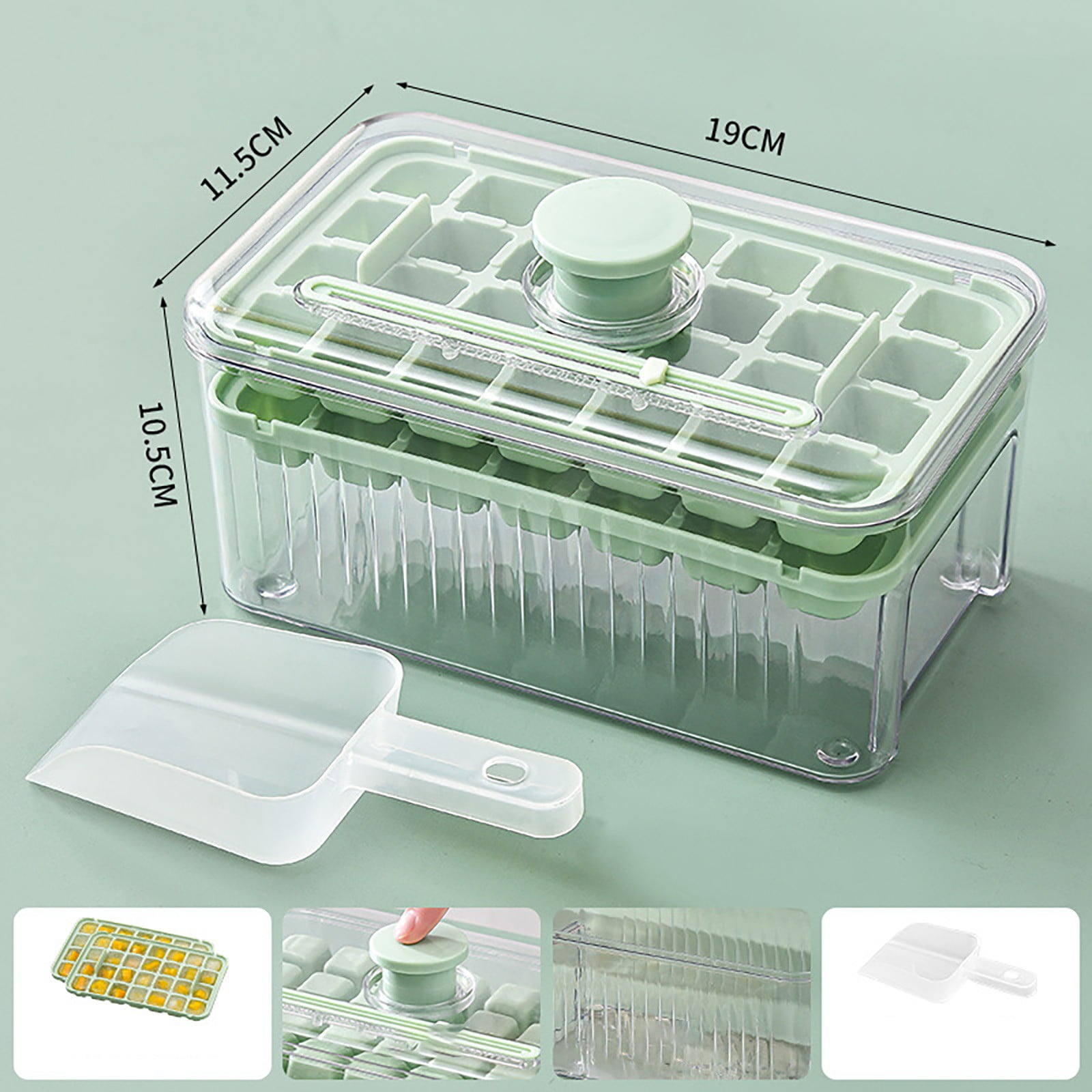 Sphere Ice Cubes Ice Cube Tray With Lid And Container 56 Pieces Mini ...