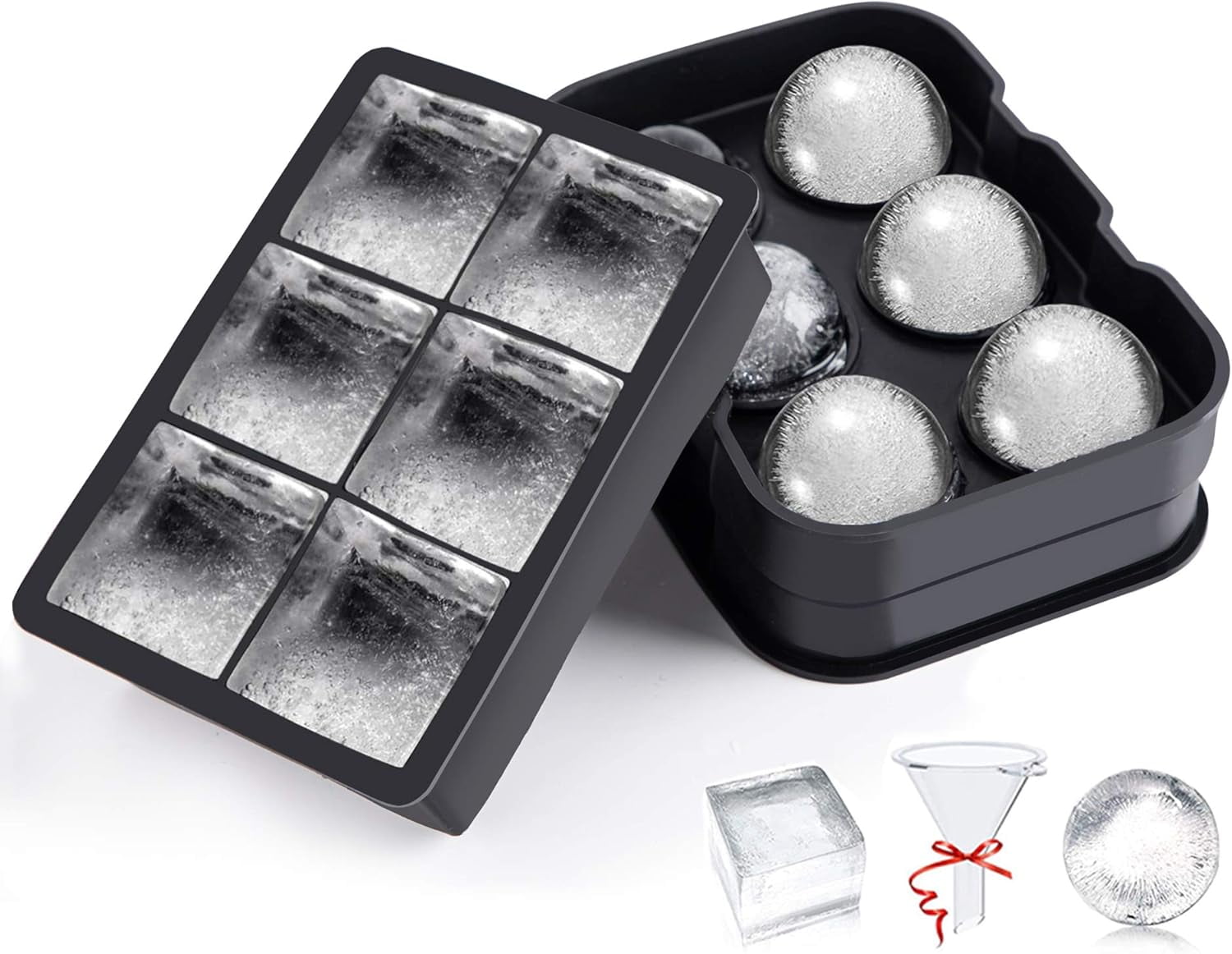 Sphere Ice Molds, Circle Ice Ball Maker For Whiskey, Non-Stick Easy ...
