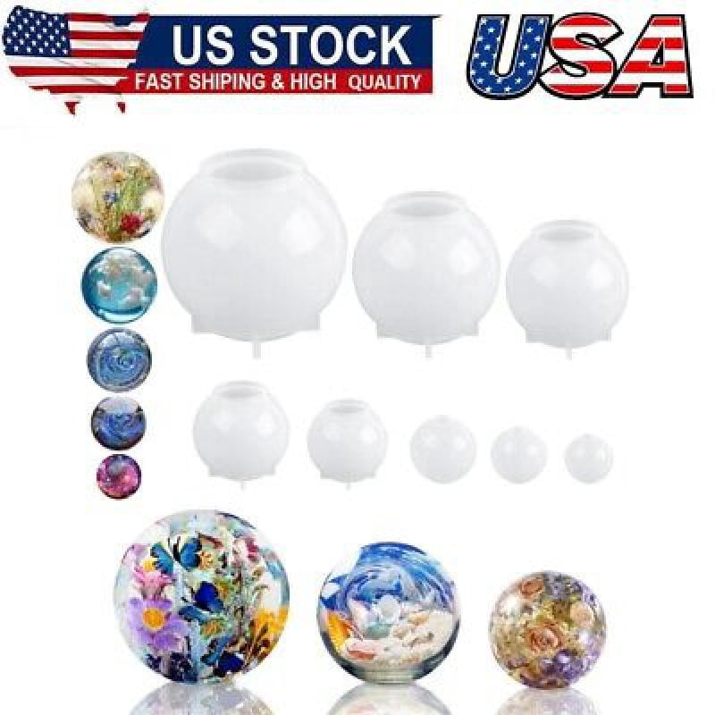Sphere Resin Molds, 8 PCS Sphere Silicone Mold, Upgraded 3D Seamless ...