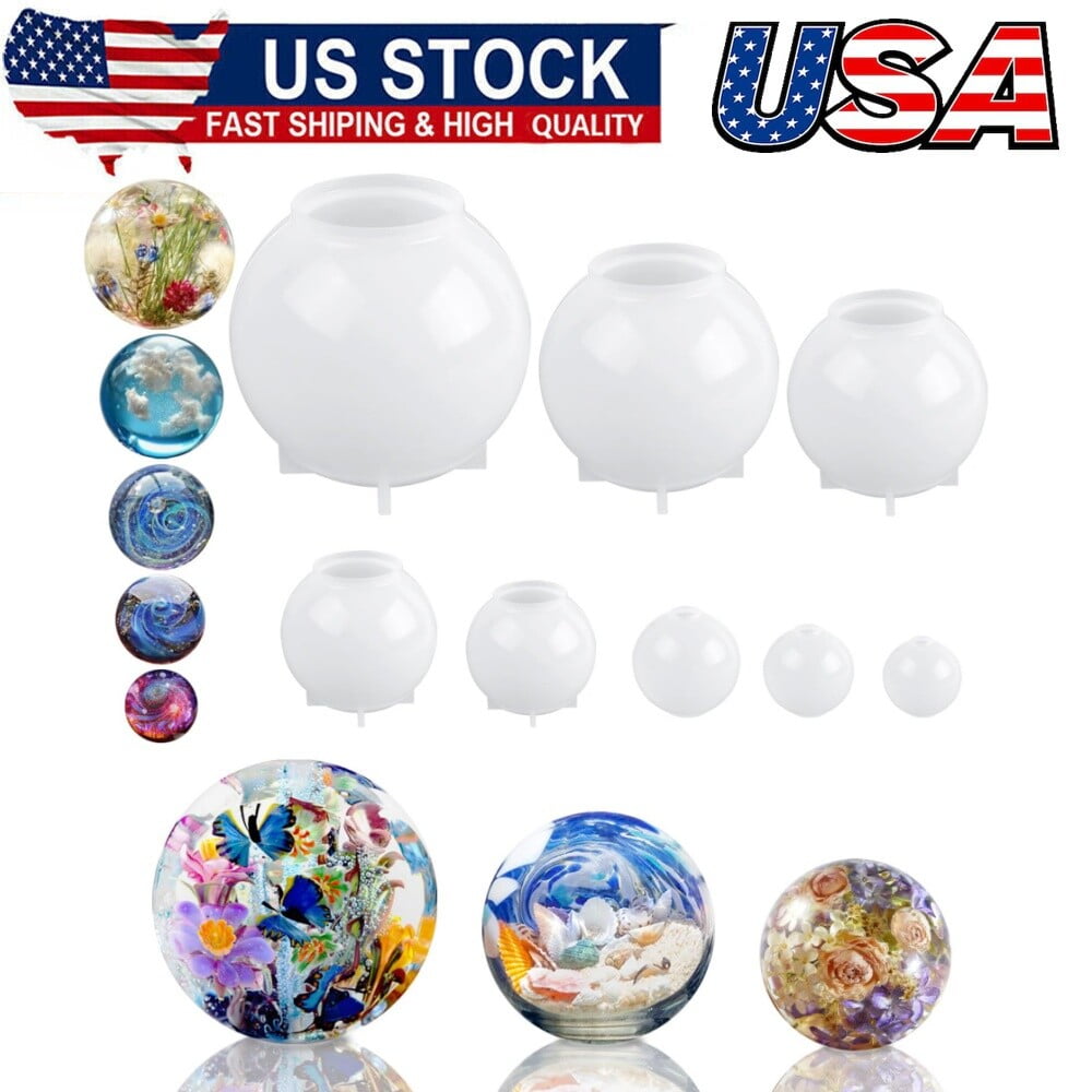 Sphere Resin Molds,8Pcs Sphere Silicone Mold,Upgraded 3D Seamless Epoxy ...