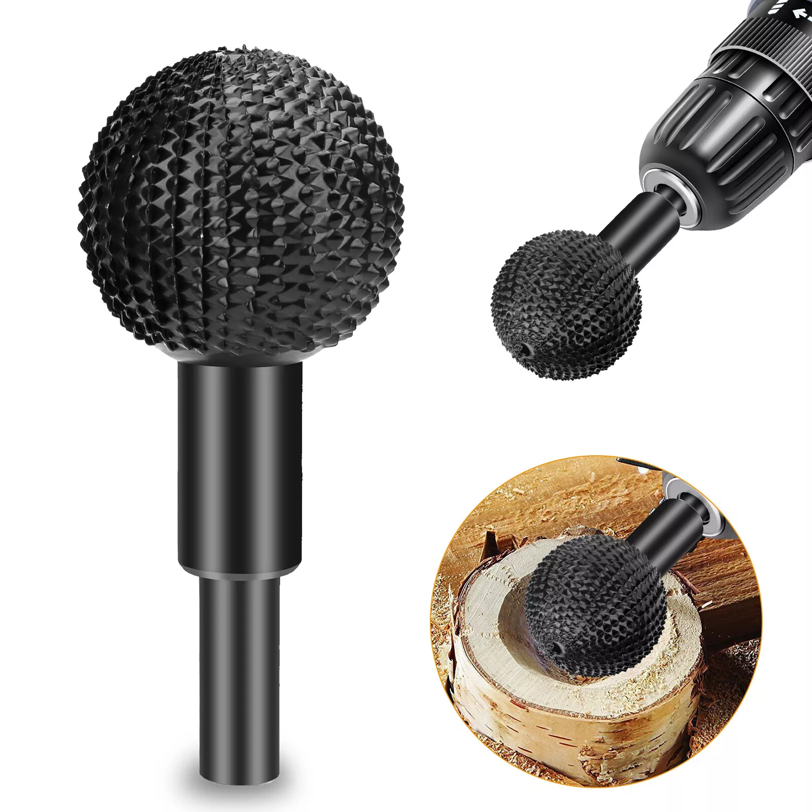 Sphere Rotary Burr Carbon Steel Wood Carving Burr Ball for 115/125 ...