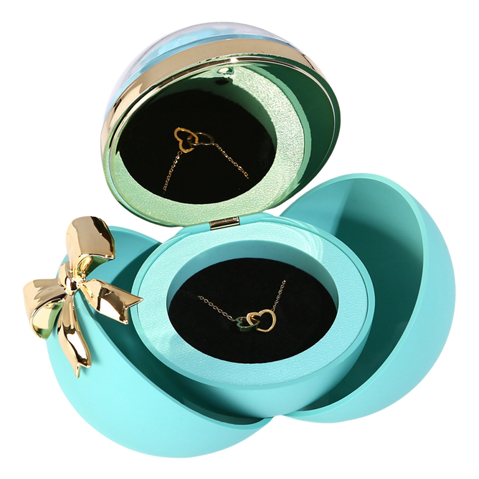 Spherical Butterflies Magnetic Jewelry Flower Box With Double Heart ...