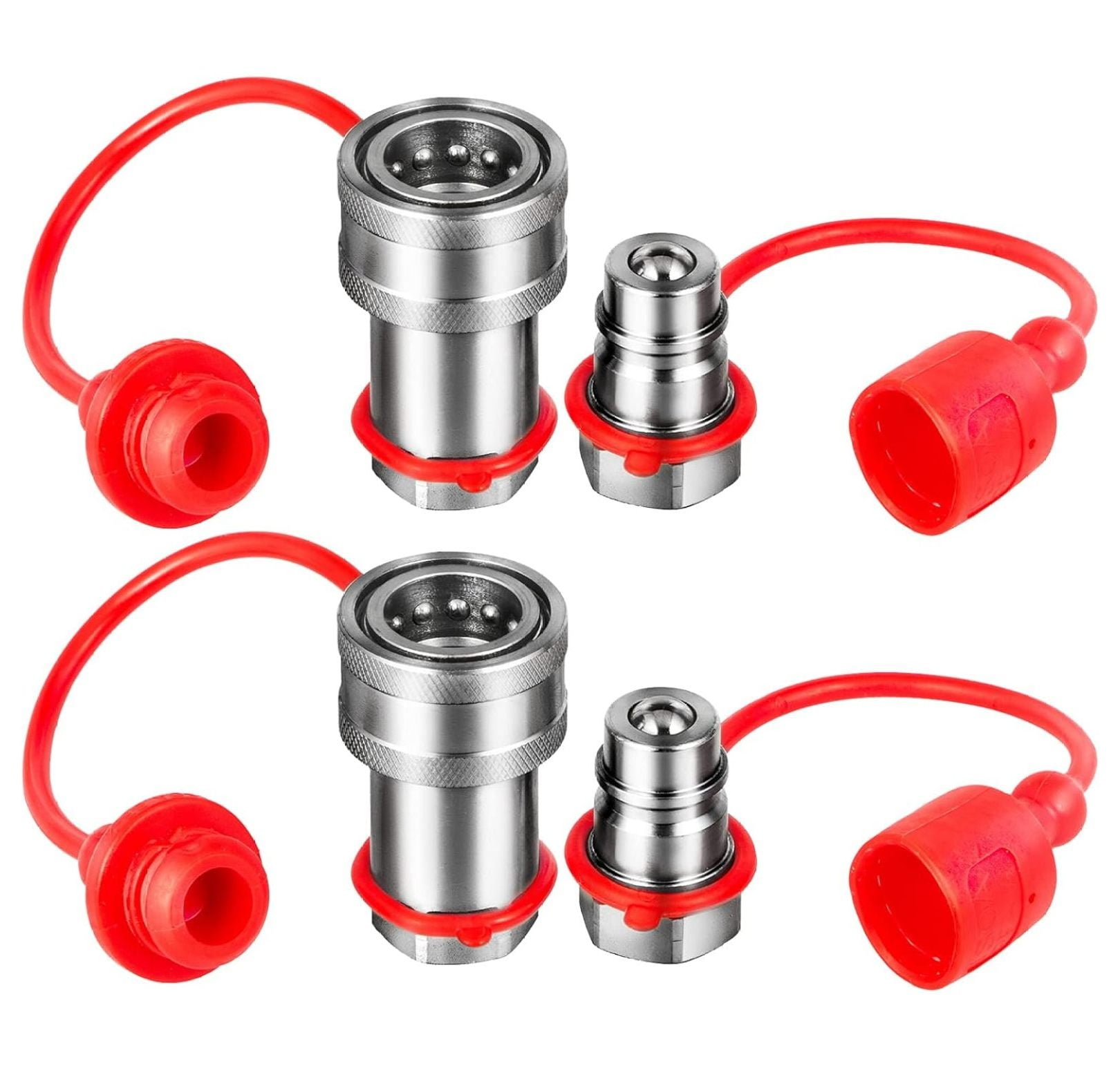 Spherical Face Hydraulic Couplers 1/2 Body 1/2 NPT Thread, Skid Steer ...