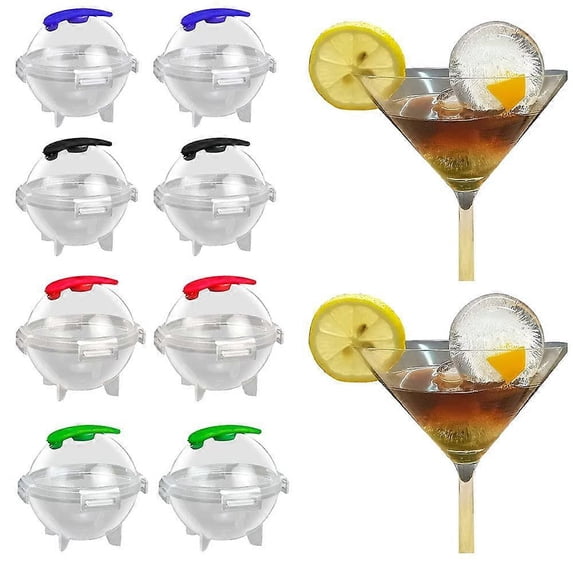 Spherical Ice Cube Mold,8 Pcs Homemade Ice Maker in Ice Tray,Round Ice ...