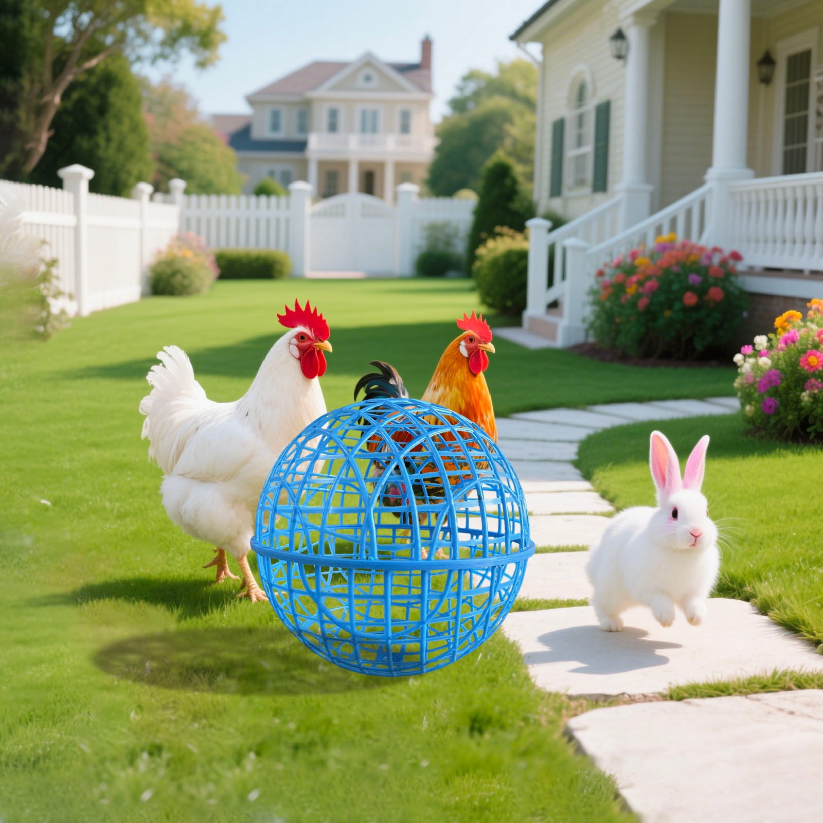 Spherical Mobile Chicken Rolling Circular Chicken Cage Rabbit Running ...