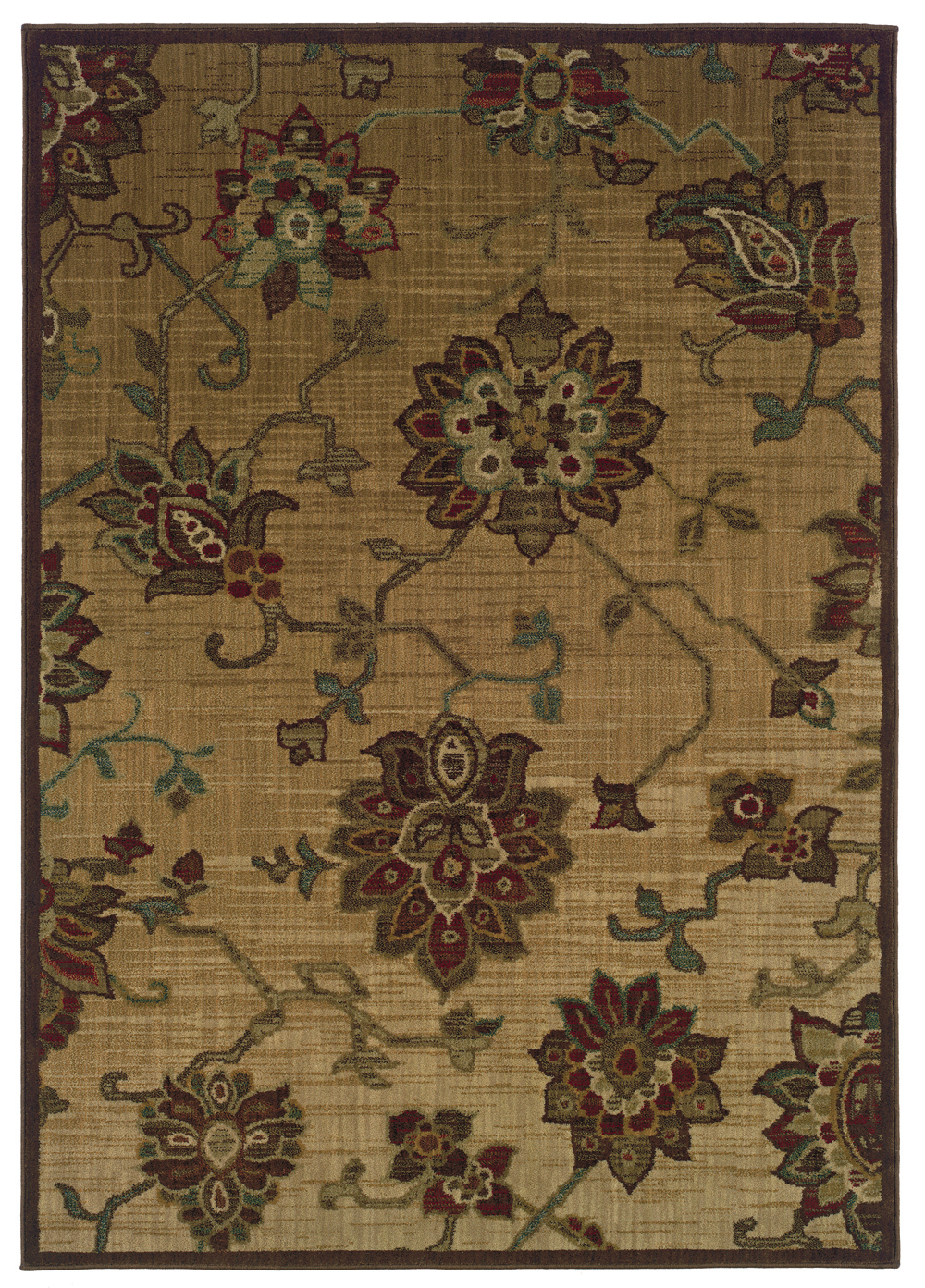Sphinx Allure Area Rug 054A1 Casual Beige Vines Leaves 3' 10" x 5' 5 ...