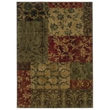 Sphinx Allure Area Rug 058B1 Casual Green Patchwork Vines 9' 10" x 12 ...