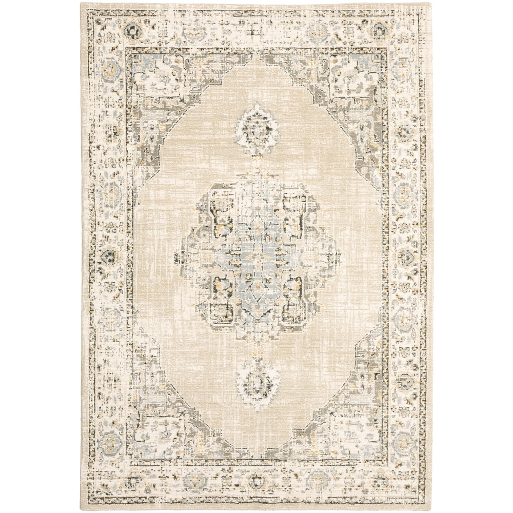 Sphinx Andorra Area Rug 303D0 Traditional Beige Bordered Distressed ...