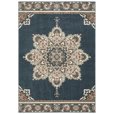 Addison Heights Ellerson Geometric Traditional Area Rug, Navy - Walmart.com