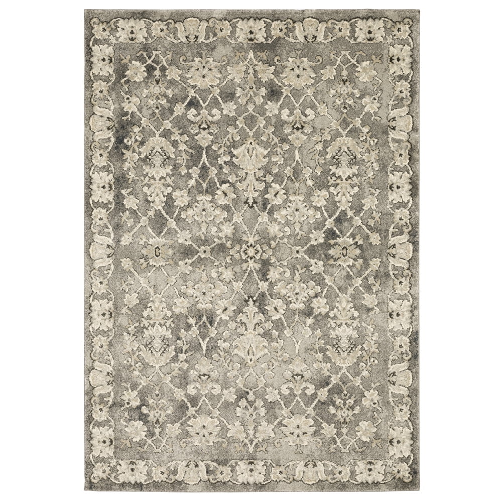 Oriental Weavers Florence Area Rug 1002E Grey Scrolls Faded 2' 3" x 7 ...