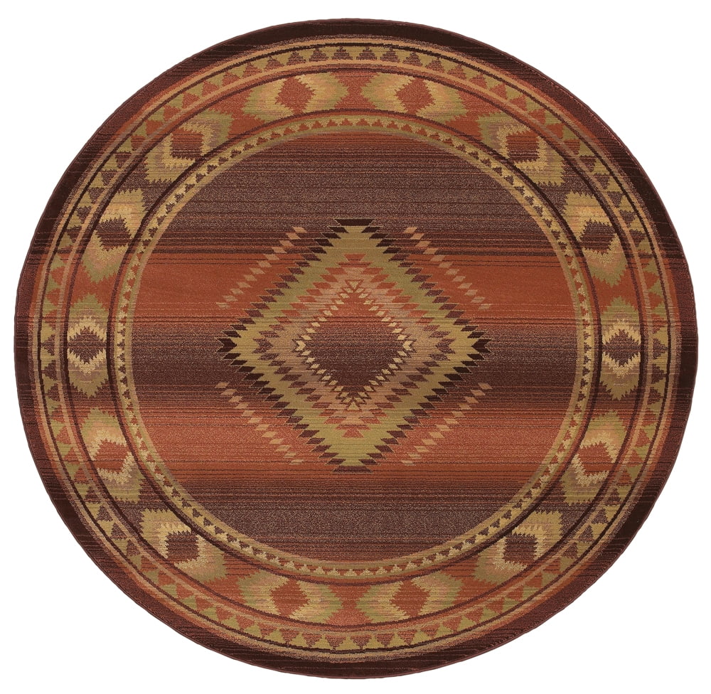 Sphinx Generations Area Rug 1506C Casual Red Southwestern 6' x 6' Round ...
