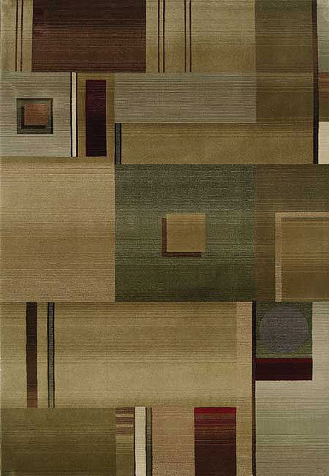 Sphinx Generations Area Rug 157G1 Green Geometric Squares - Walmart.com