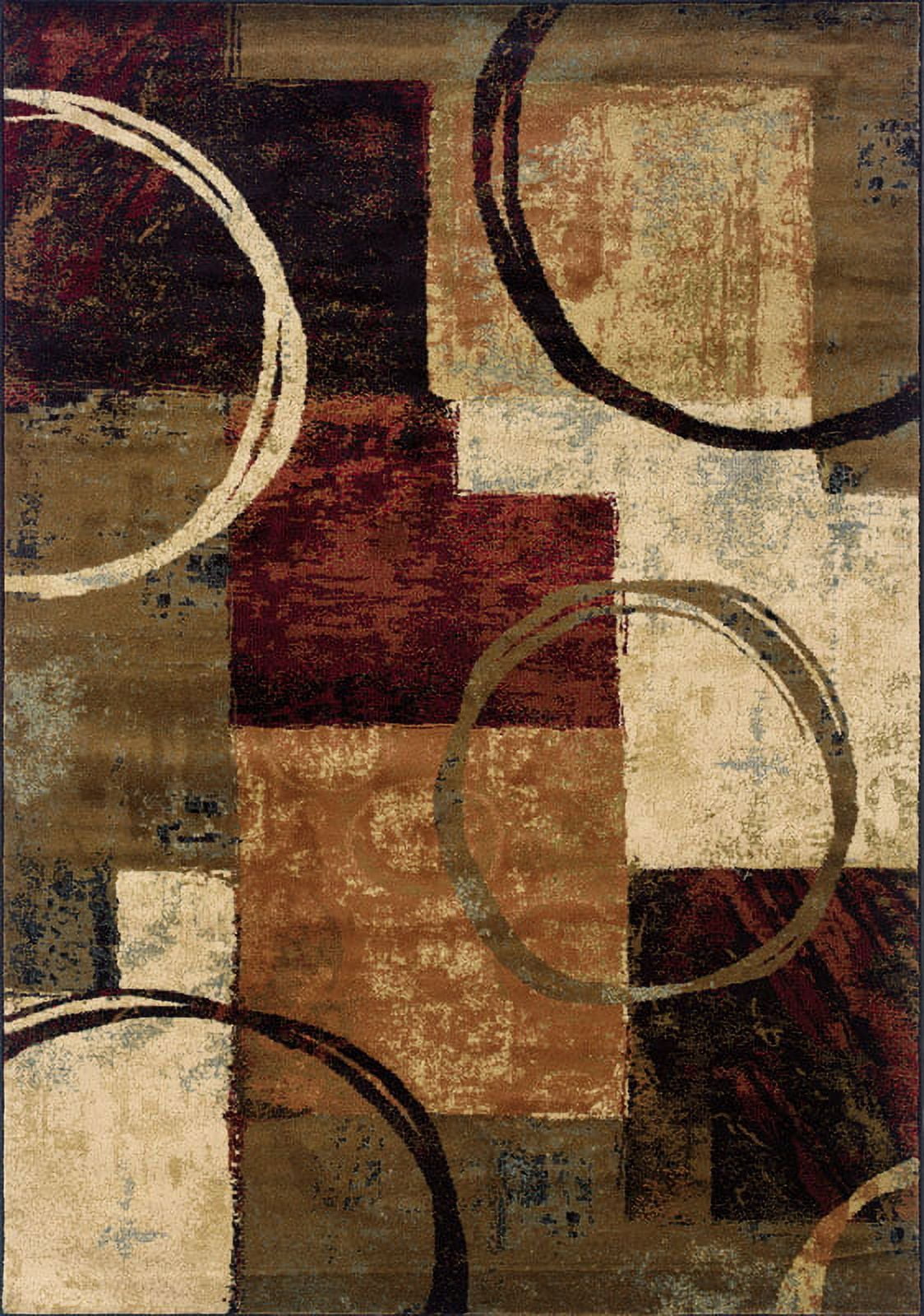 Sphinx Hudson Area Rug 2544B Brown Geometric Patchwork 5' 3" x 7' 6 ...