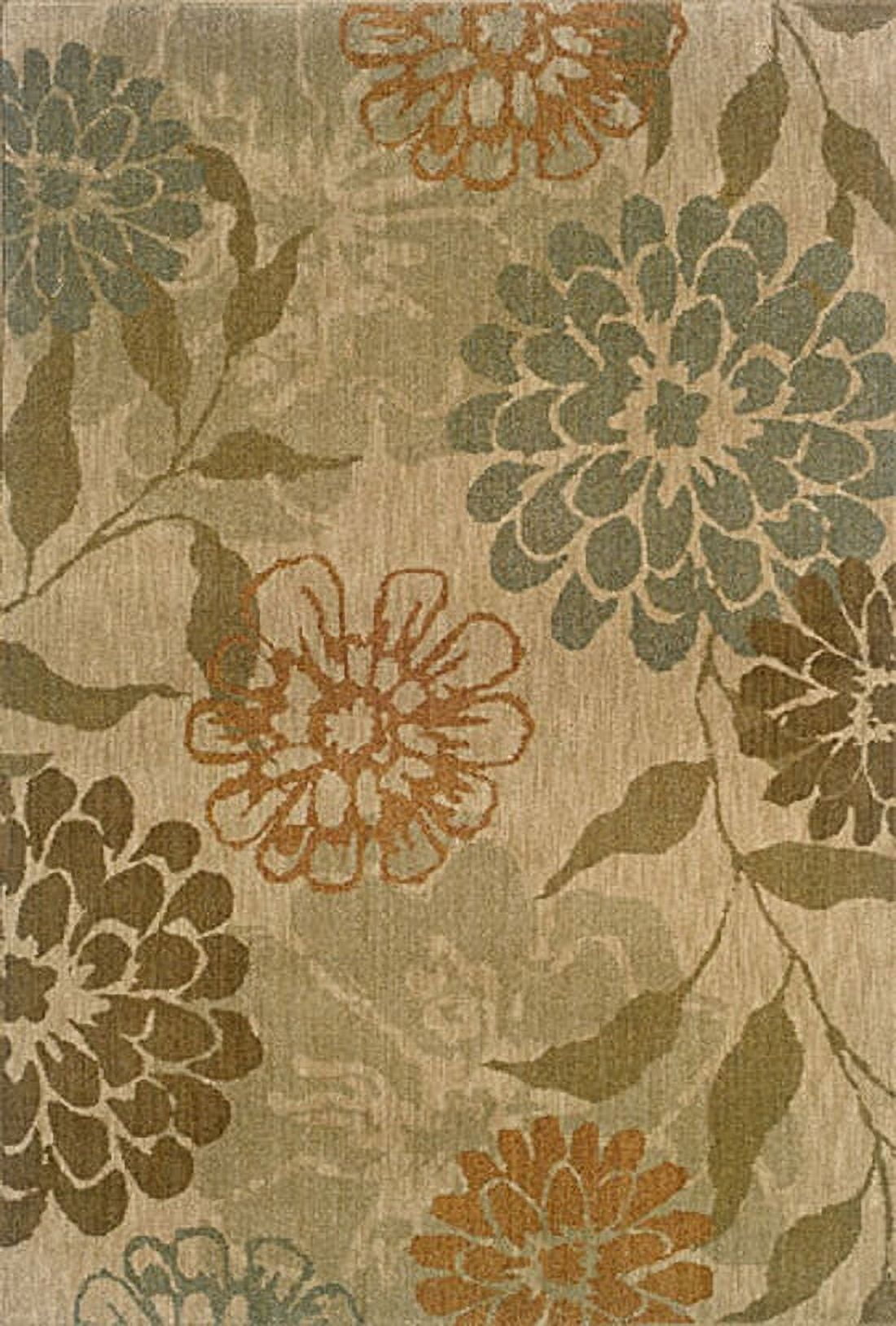 Sphinx Infinity Area Rug 1134A Beige Flowers Leaves 7' 8" x 7' 8" Round ...