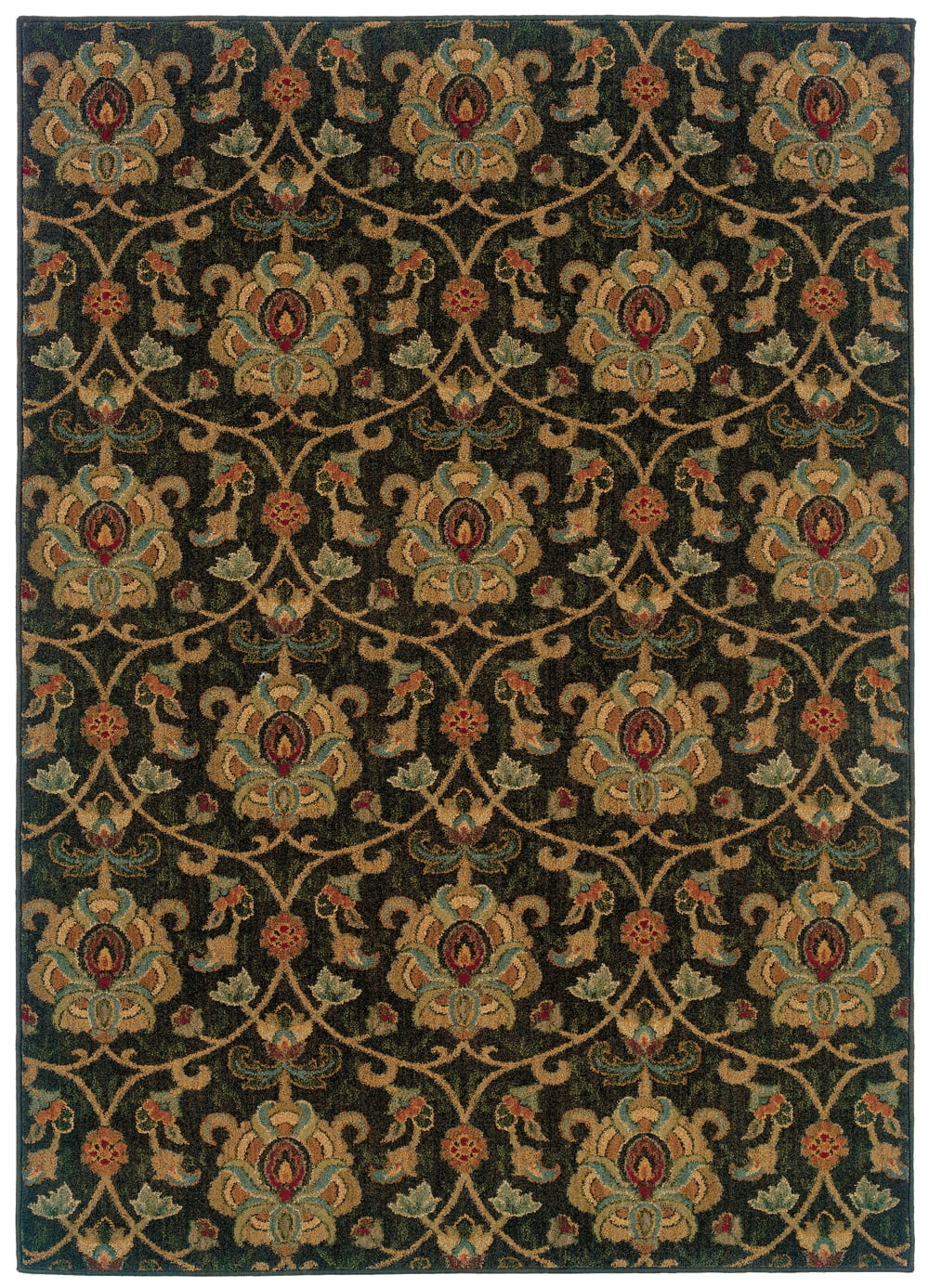 Sphinx Infinity Area Rug 1724E Casual Black Scrolls Vines 9' 10" x 12 ...