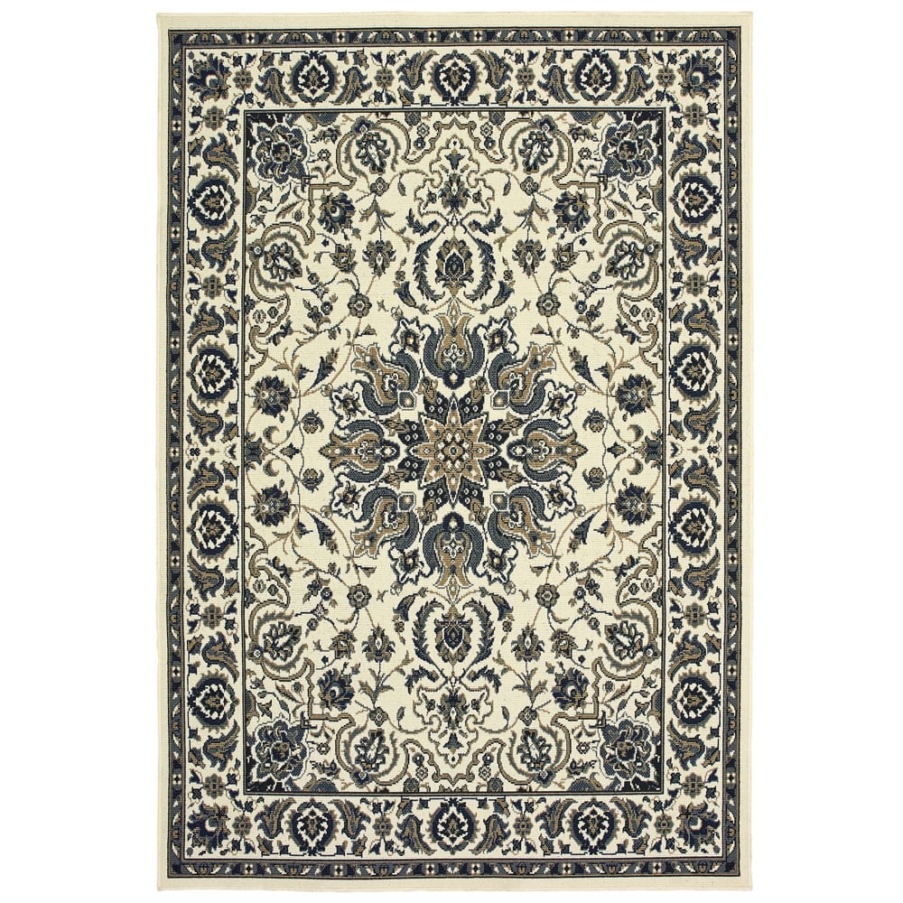 Oriental Weavers Marina Area Rug 1248W Outdoor Ivory Scrolls Petals ...