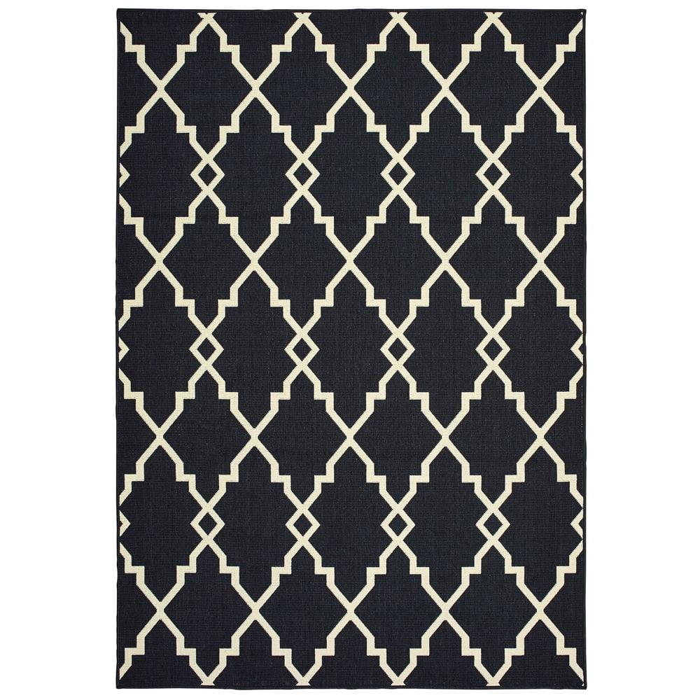 Oriental Weavers Marina Area Rug 7763K Black Diagonal Jagged 5' 3" x 7 ...