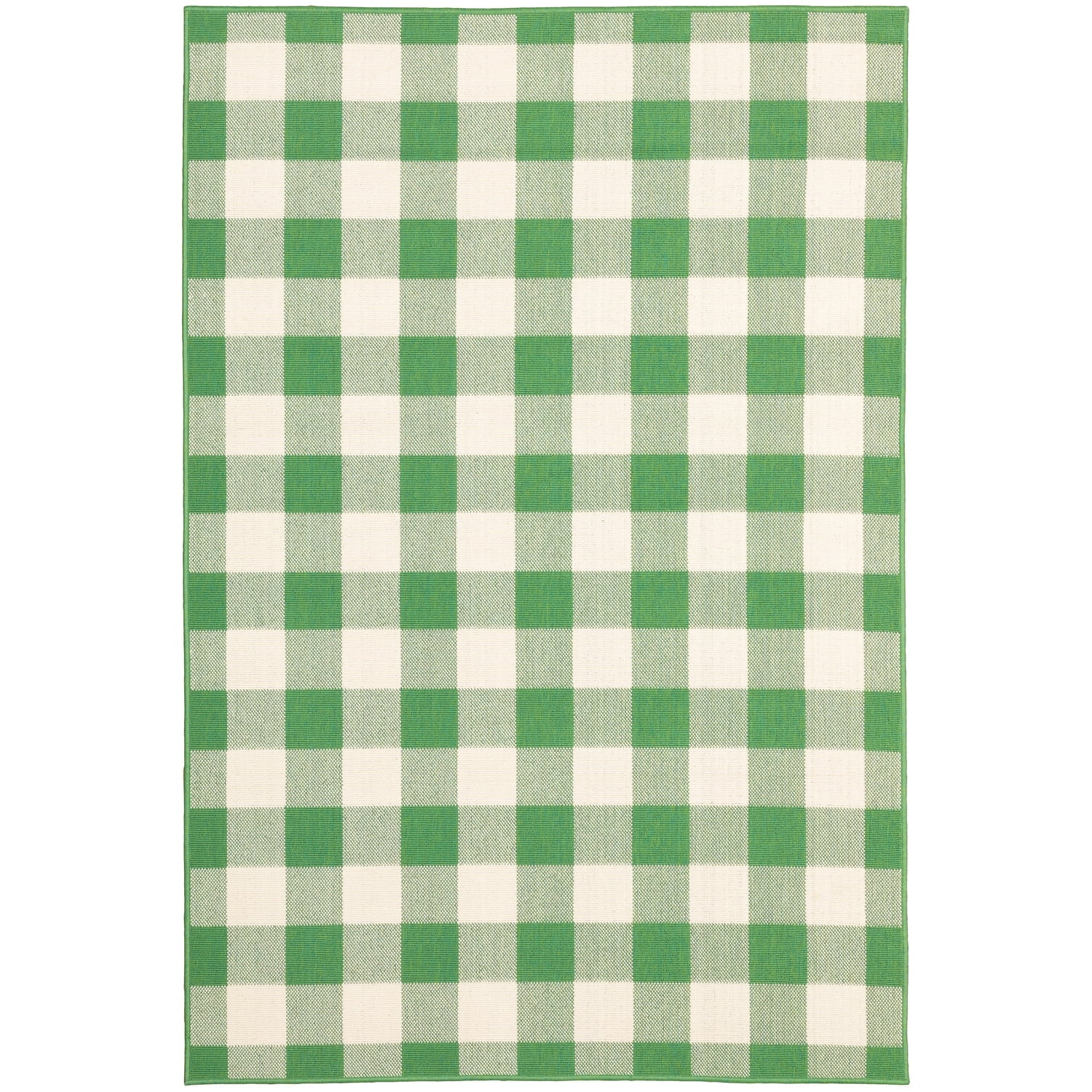 Oriental Weavers Meridian Area Rug 2598G Outdoor Green Plaid Blocks 7 ...