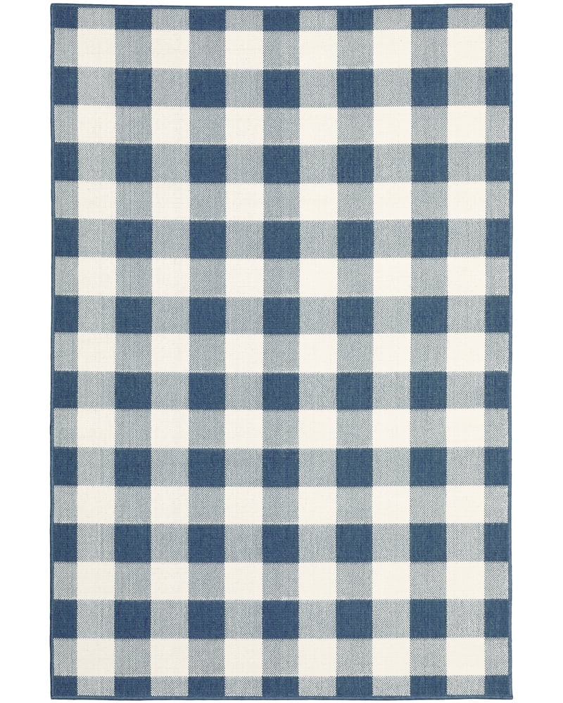 Oriental Weavers Meridian Area Rug 2598V Outdoor Blue Blocks Cubes 2' 3 ...