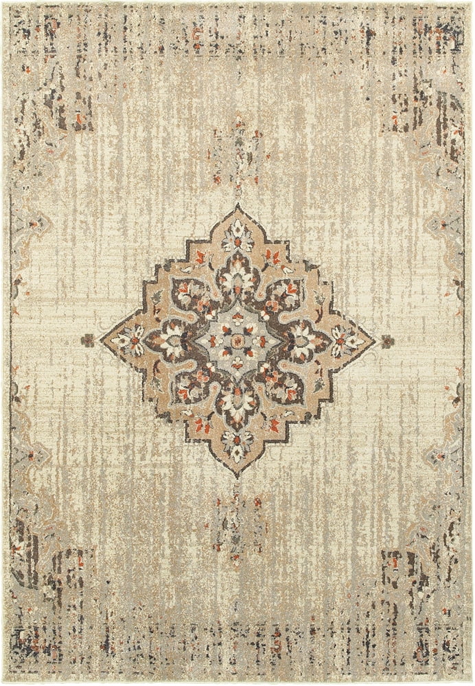Sphinx Pasha Area Rug 072J2 Traditional Ivory Medallion Petals ...