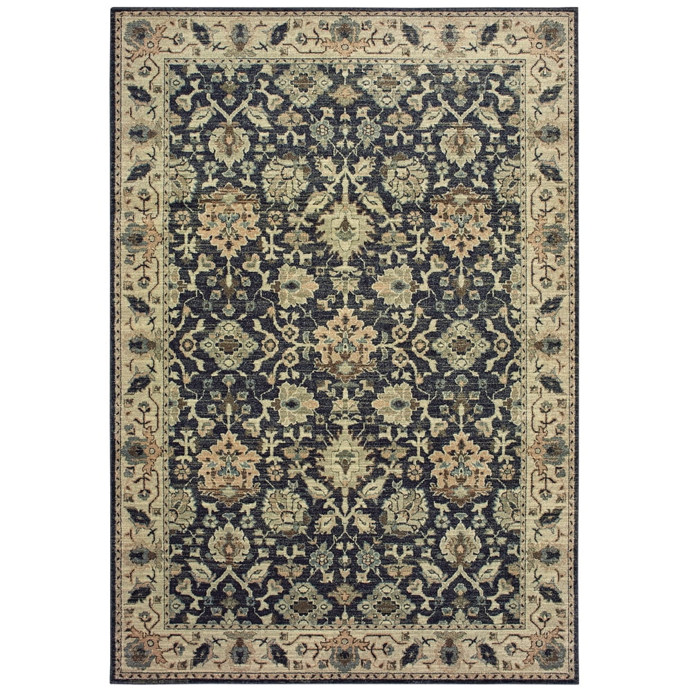 Sphinx Raleigh Area Rug 8026P Navy Rings Scrolls 3' 10" x 5' 5 ...