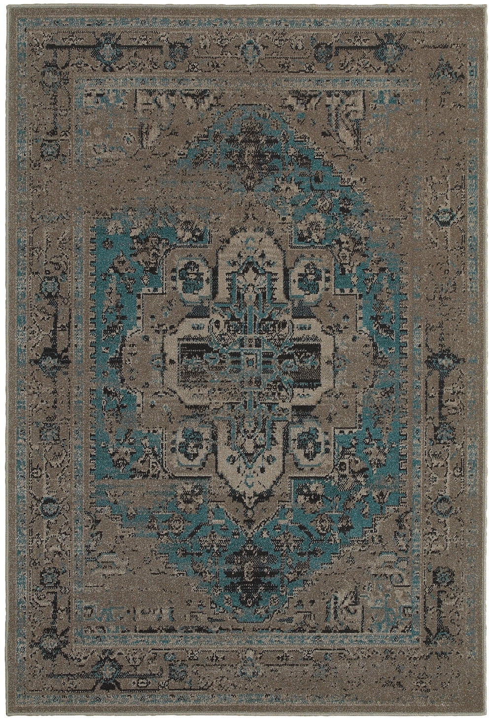 Sphinx Revival Area Rug Grey Scrolls Circles 6' 7" x 9' 6" Rectangle ...