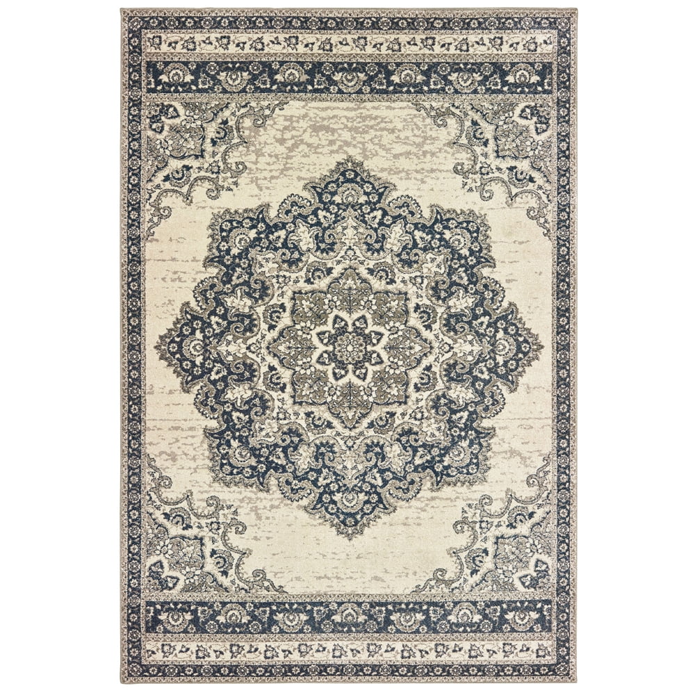 Sphinx Richmond Area Rug 5504I Ivory Rings Petals 6' 7" x 9' 6 ...
