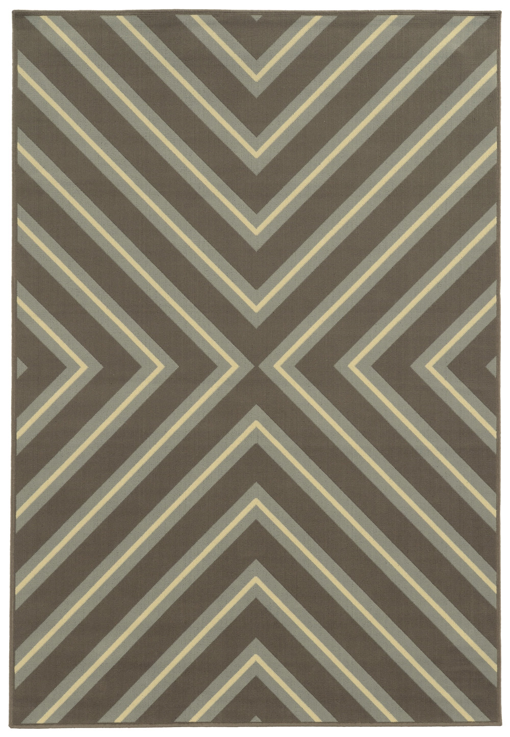 Sphinx Riviera Indoor/Outdoor Area Rug 4589D Patio Grey Triangles ...