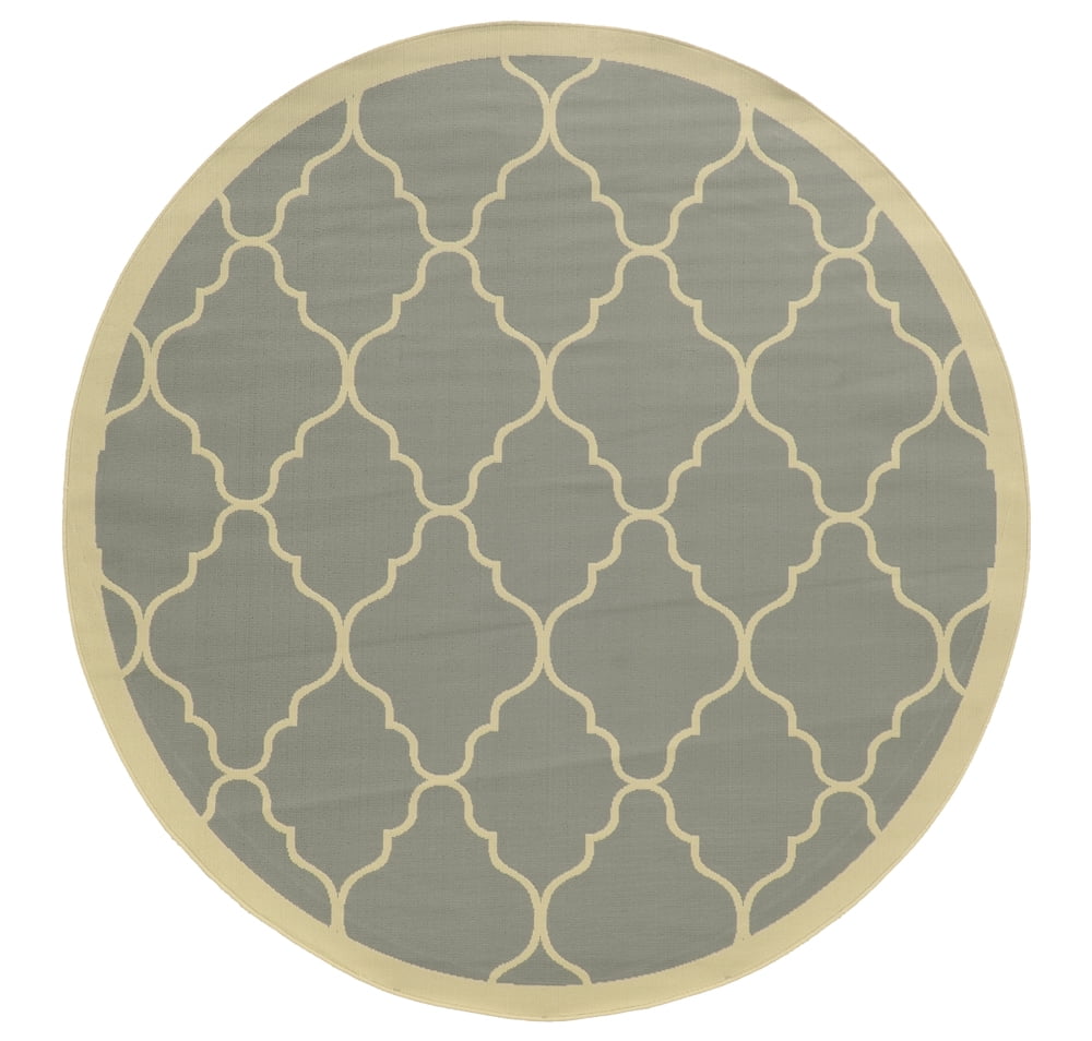 Sphinx Riviera Indoor/Outdoor Area Rug 4770Y Outdoor Grey Quatrefoil ...