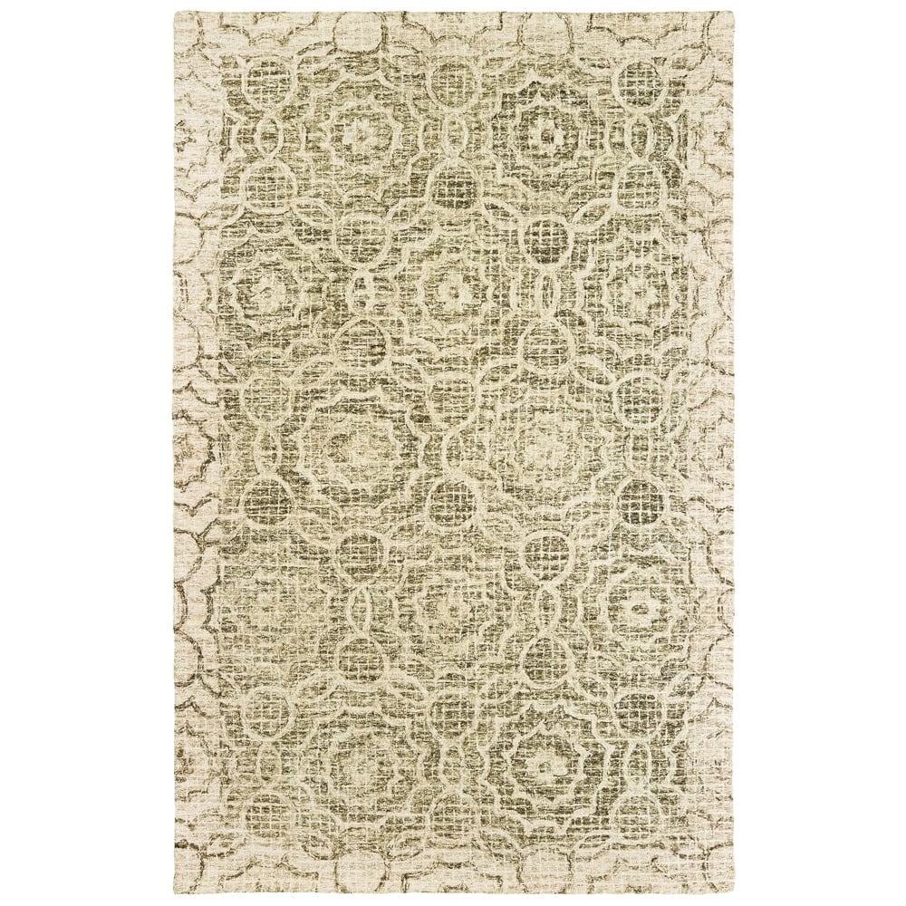 Oriental Weavers Tallavera Area Rug 55606 Green Rings Petals 2' 6" x 8 ...