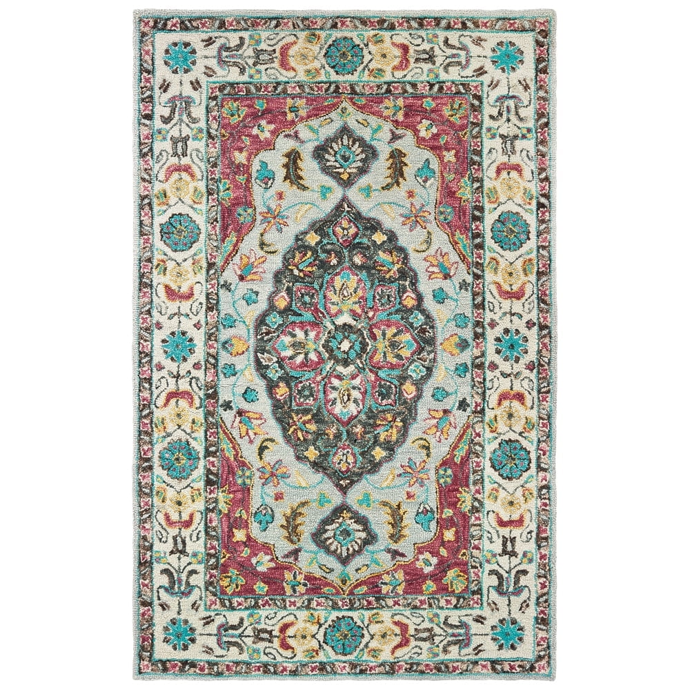 Oriental Weavers Zahra Area Rug 75504 Gray Bordered Petals 2' 6" x 8 ...