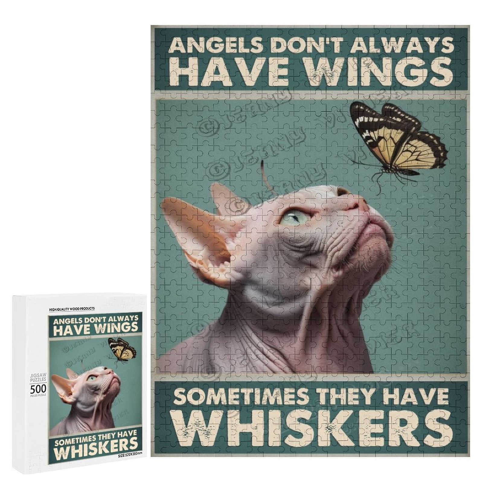 Sphynx Cat 500 Piece Puzzle for Adults Kittens Jigsaw Puzzles 500 ...