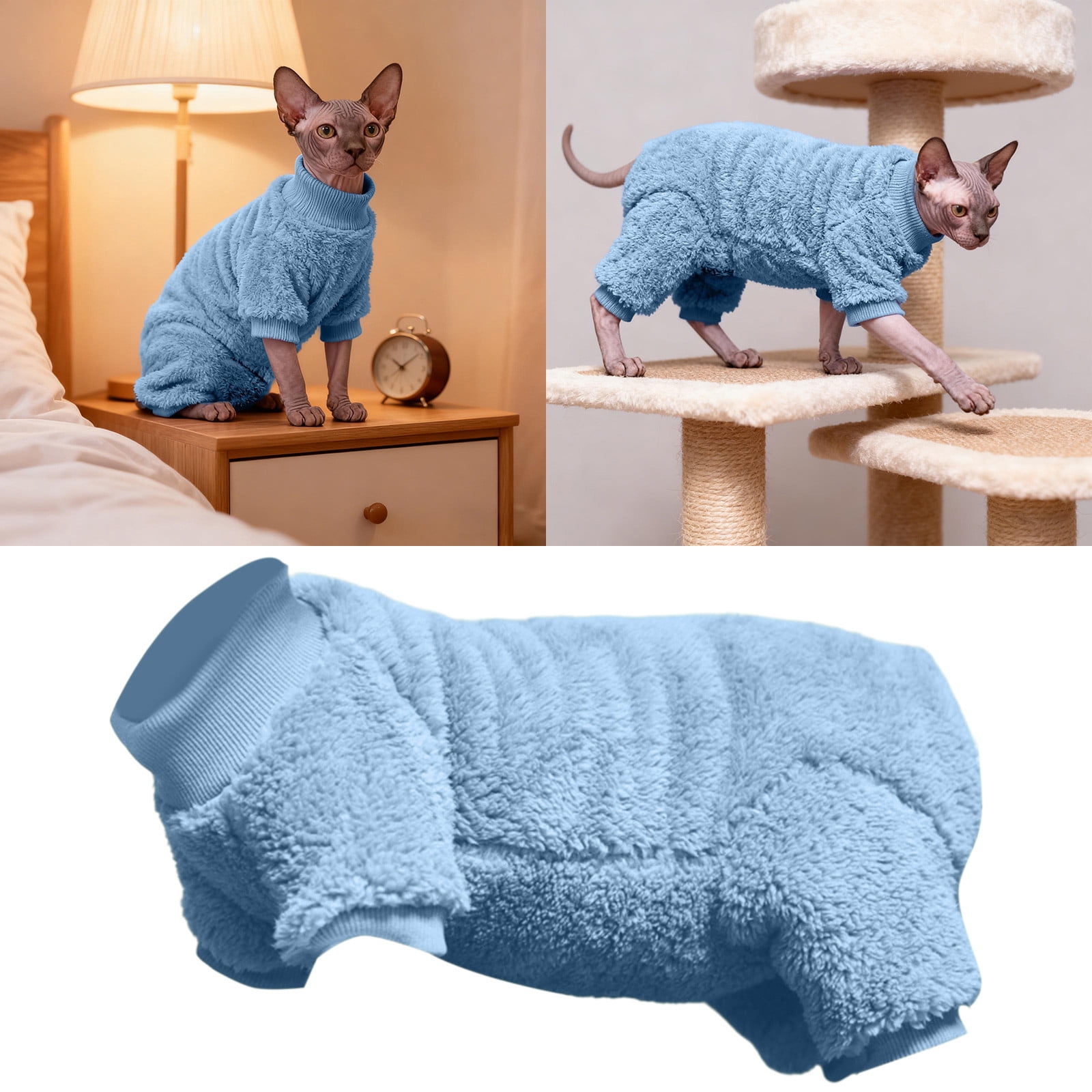 Sphynx Cat Sweater Warm Soft Four Legged Jacket Cozy Winter Wear For ...