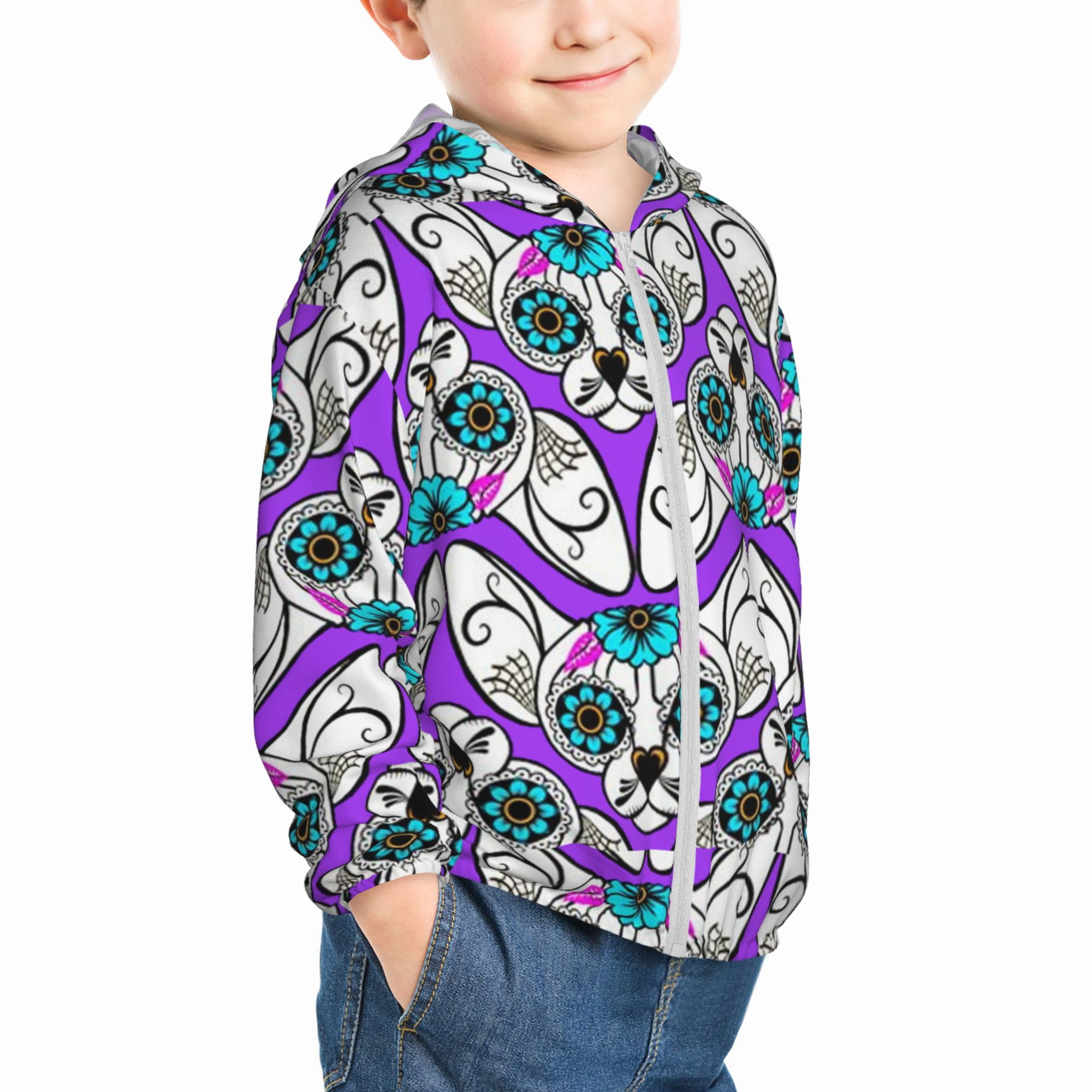 Sphynx Cats Kids Zip-Up Hoodie Girls Boys Sun Protection Jacket Hooded Cooling Shirt - Walmart.com