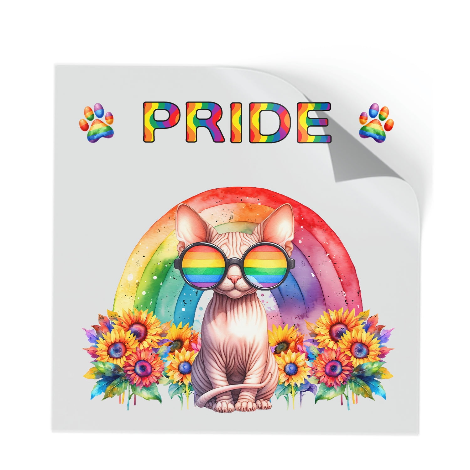 Sphynx Celebrates Rainbow Pride Month LGBT LGBTQ+ Cutout Transfer ...
