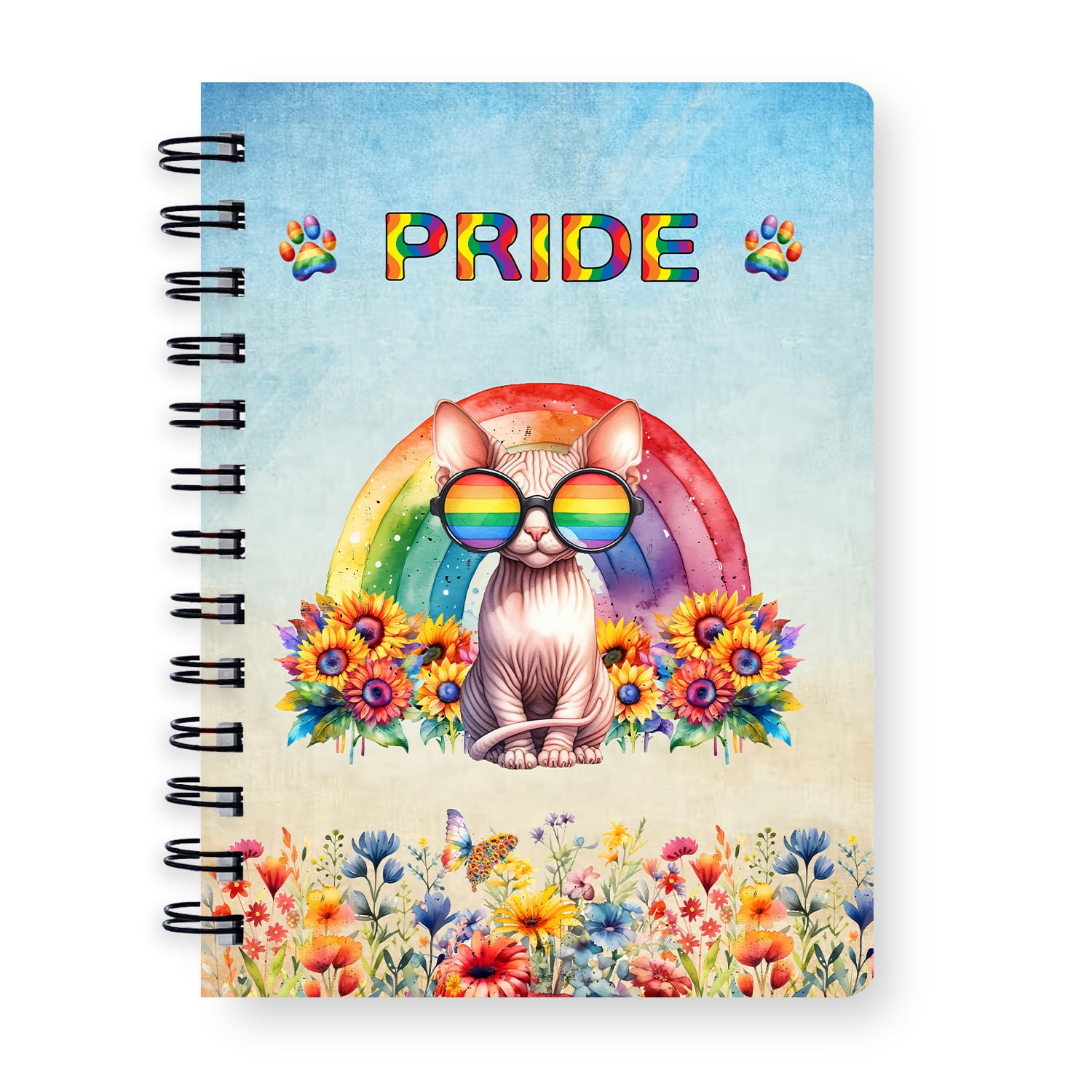 Sphynx Celebrates Rainbow Pride Month LGBT LGBTQ+ Spiral Bound Journal ...