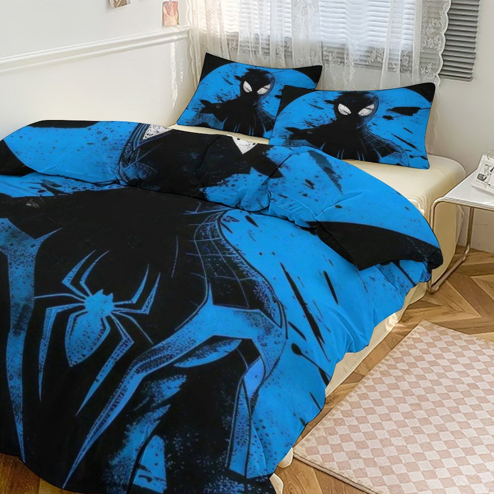 Spi-der-Man Bedding Set Anime Three-piece for Boys Girls Teens Queen ...