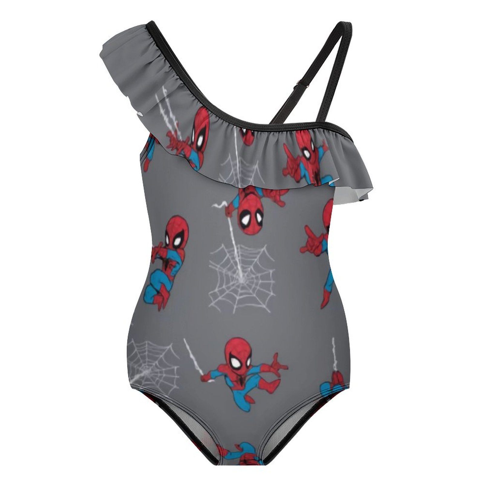 Spi-derman Girls Swimsuit One Piece Swimsuits Ruffle Bathing Suit Kids ...