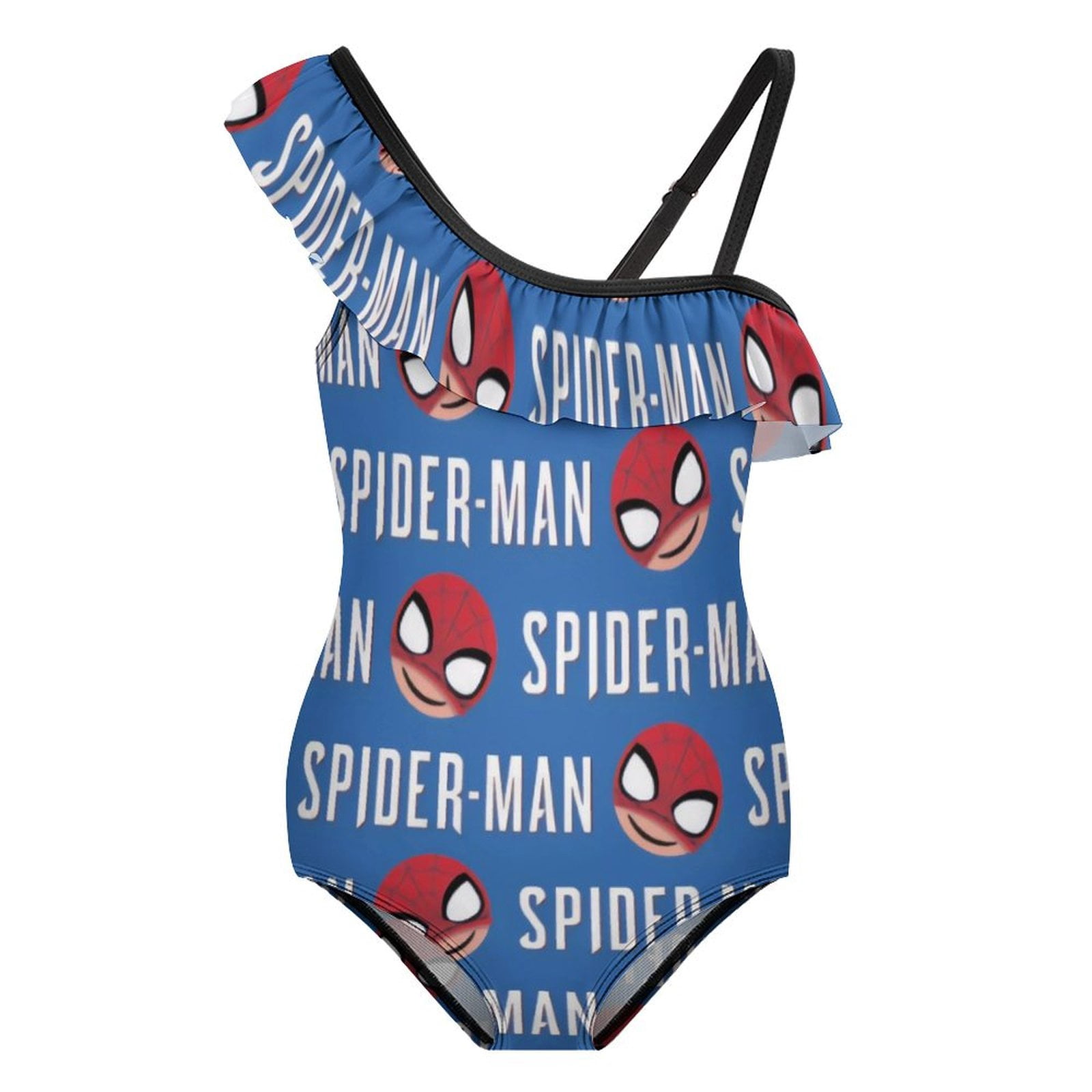 Spi-derman Girls Swimsuit One Piece Swimsuits Ruffle Bathing Suit Kids ...