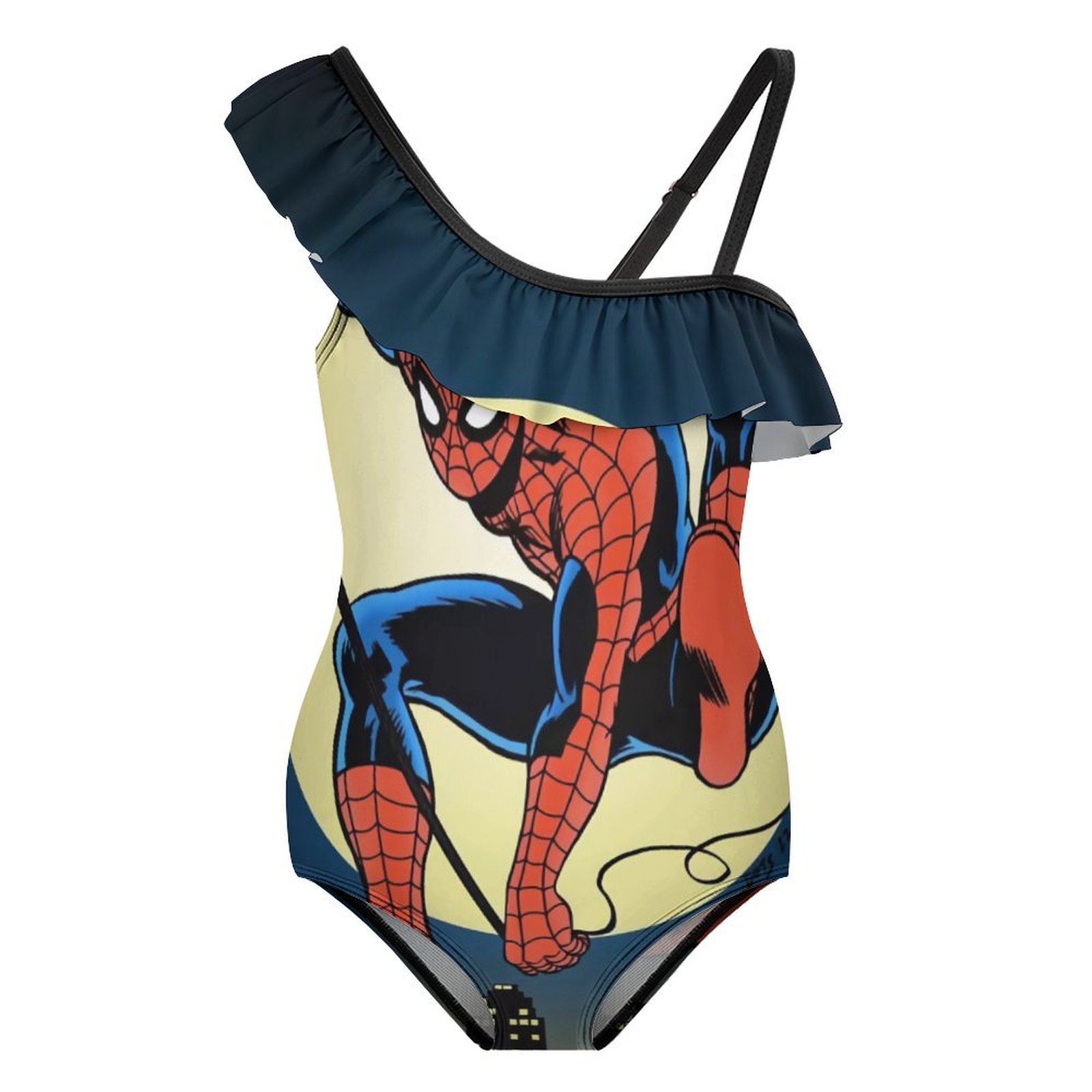 Spi-derman Girls Swimsuit One Piece Swimsuits Ruffle Bathing Suit Kids ...