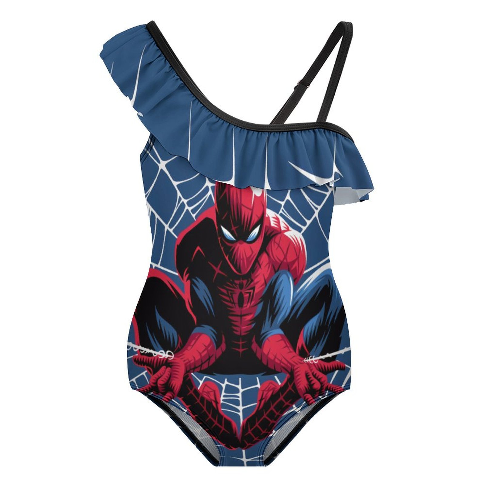Spi-derman Girls Swimsuit One Piece Swimsuits Ruffle Bathing Suit Kids ...