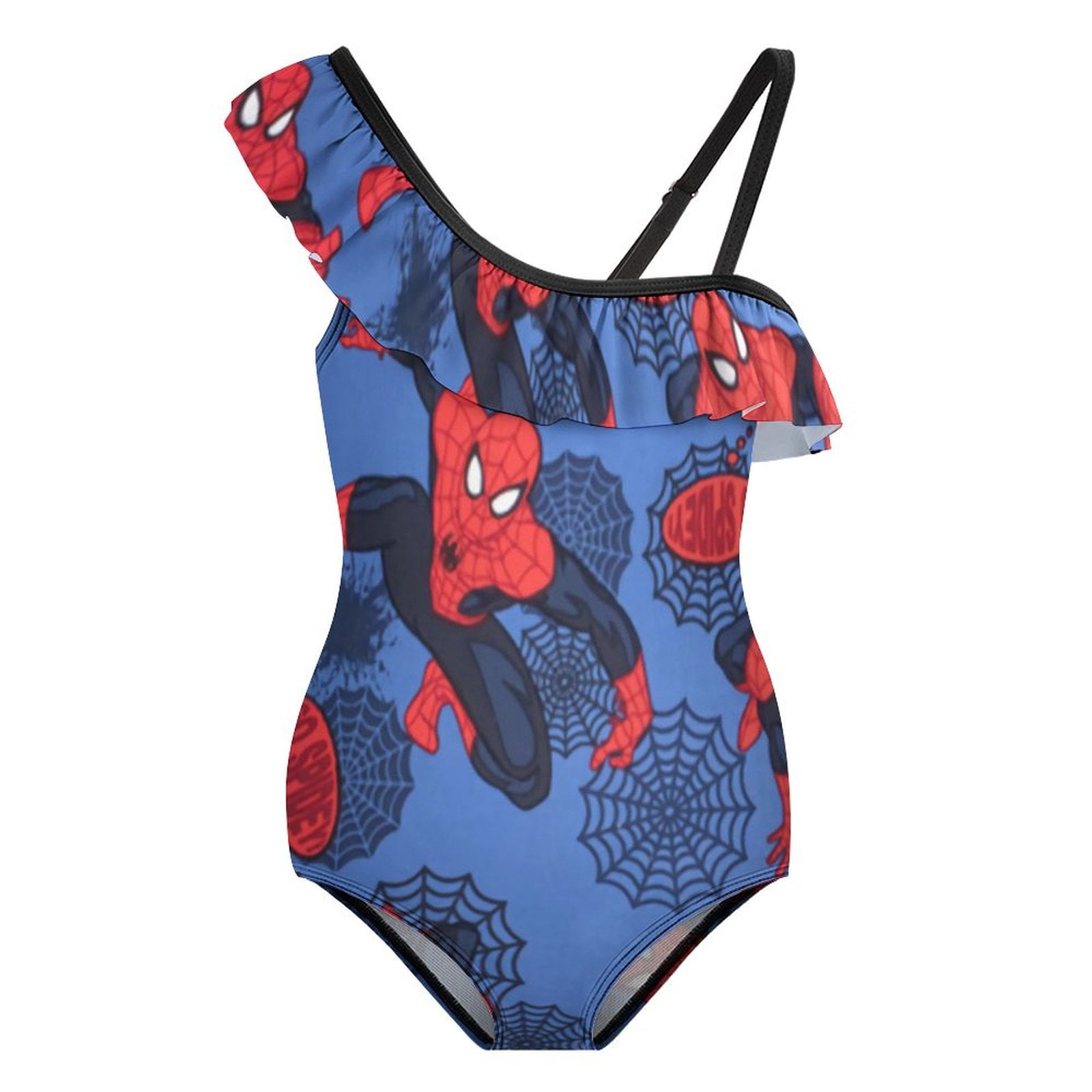 Spi-derman Girls Swimsuit One Piece Swimsuits Ruffle Bathing Suit Kids ...