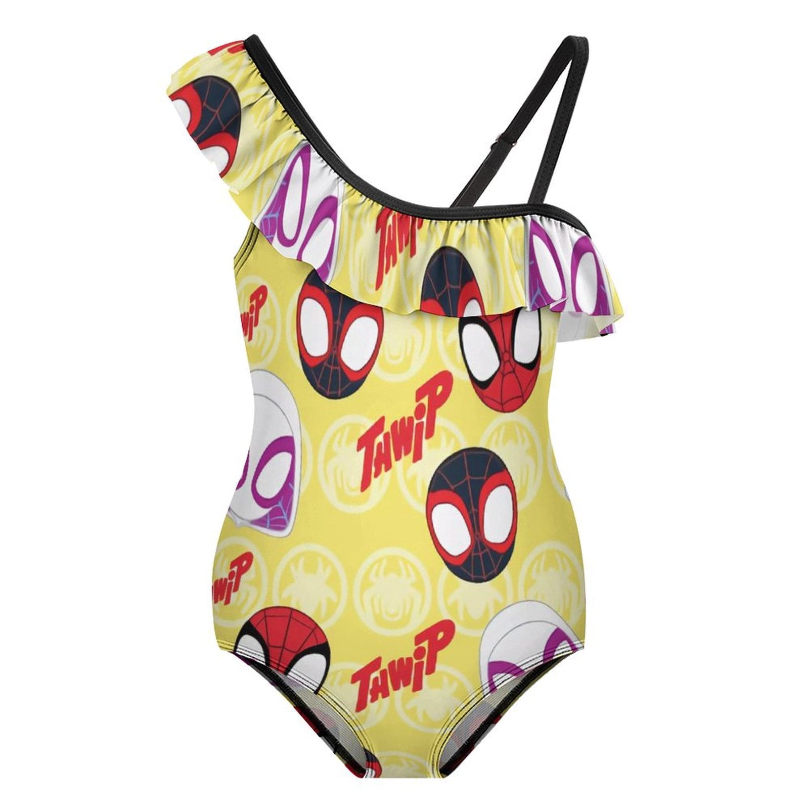 Spi-derman Girls Swimsuit One Piece Swimsuits Ruffle Bathing Suit Kids ...