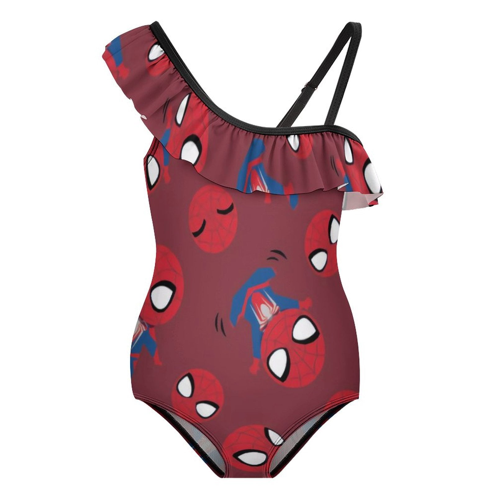 Spi-derman Girls Swimsuit One Piece Swimsuits Ruffle Bathing Suit Kids ...