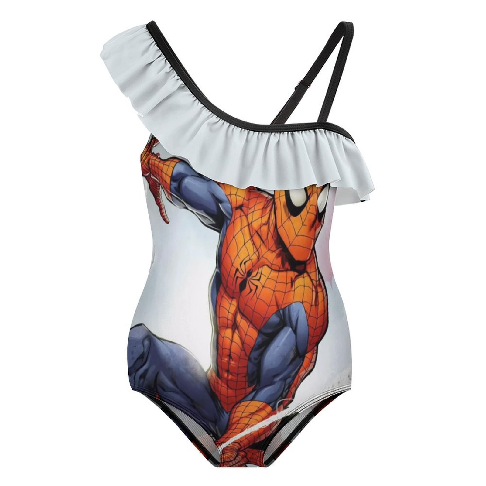Spi-derman Girls Swimsuit One Piece Swimsuits Ruffle Bathing Suit Kids ...