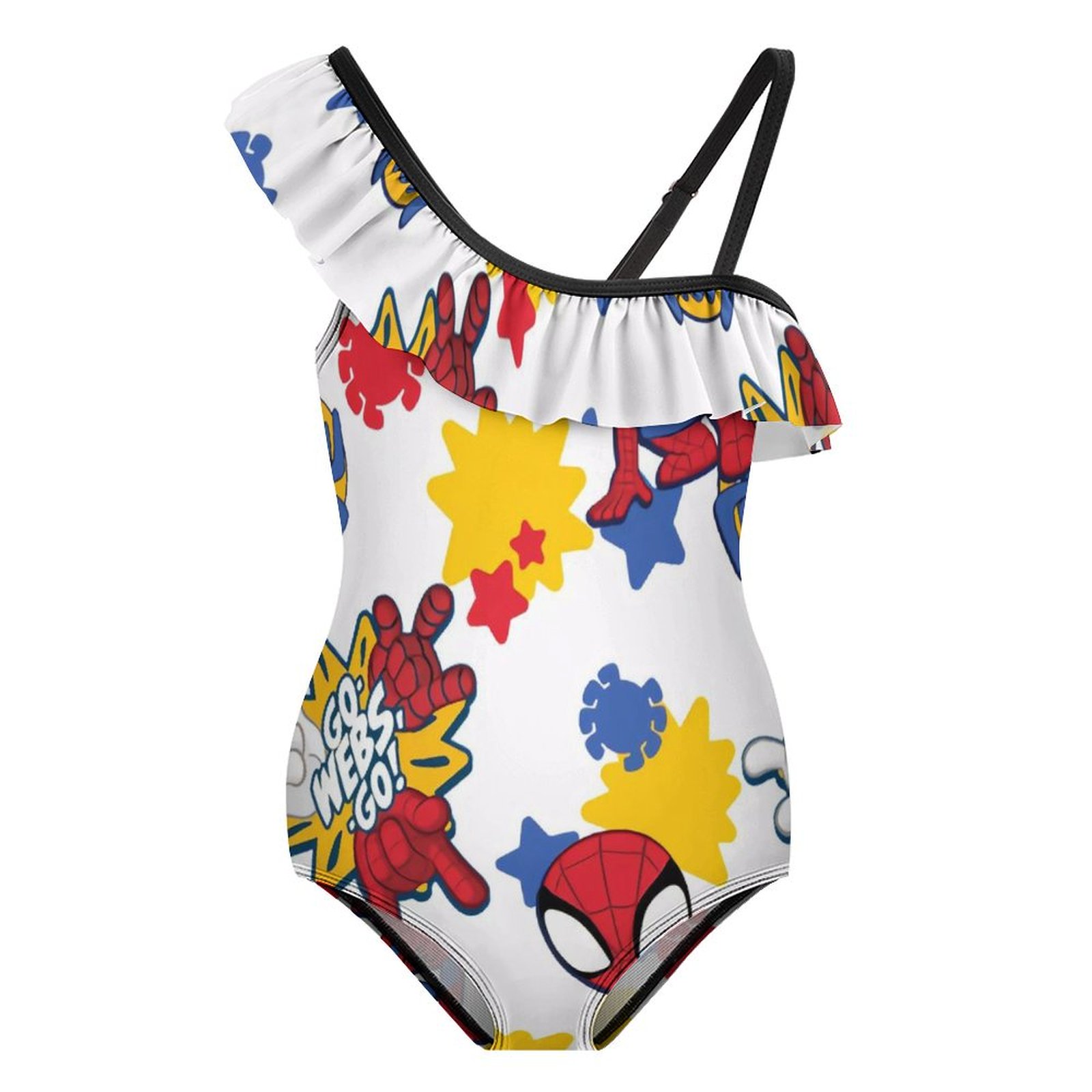 Spi-derman Girls Swimsuit One Piece Swimsuits Ruffle Bathing Suit Kids ...