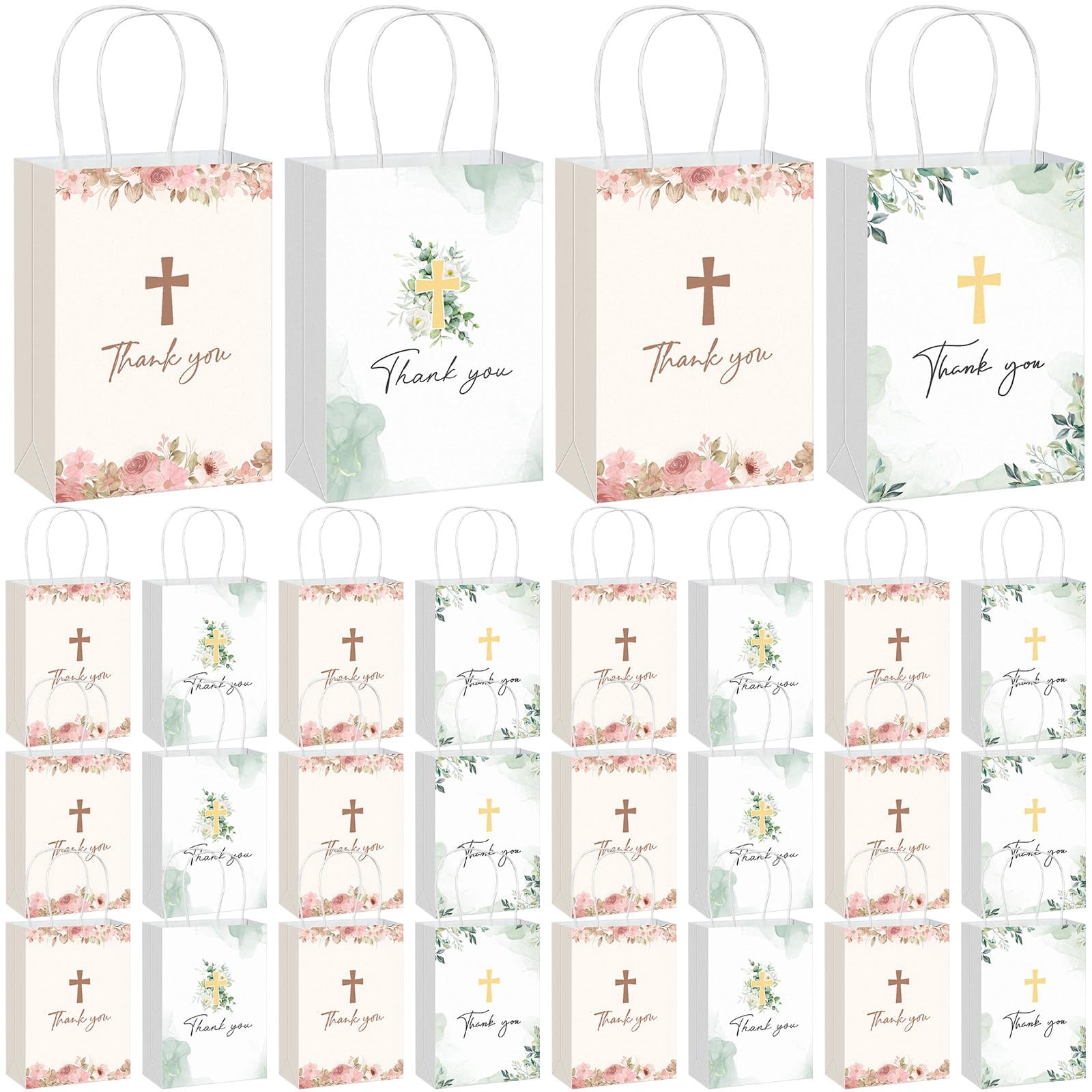 Spiareal 24 Pcs Baptism TSF6 Christian Thank You Paper Bags with ...