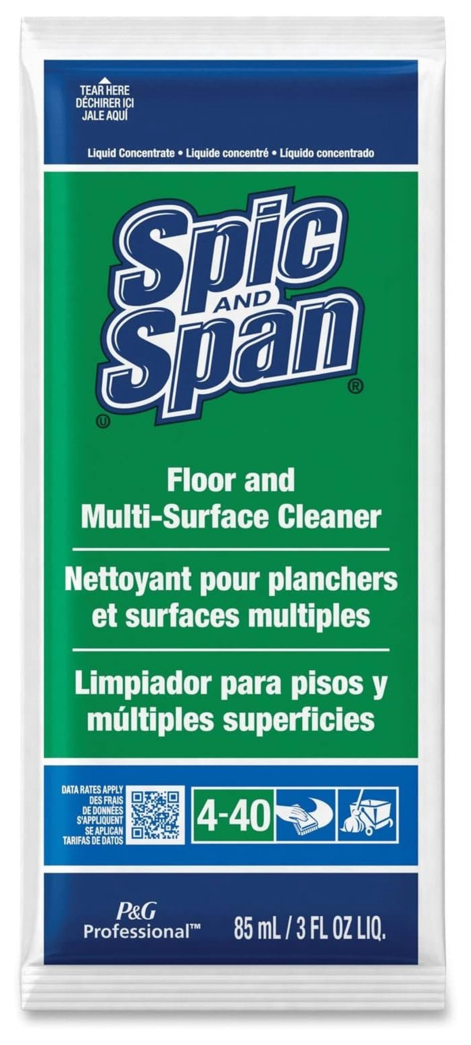Spic and Span 02011 Floor Cleaner, Spic-n-Span, 3 oz. packs, 45/CT, GN ...