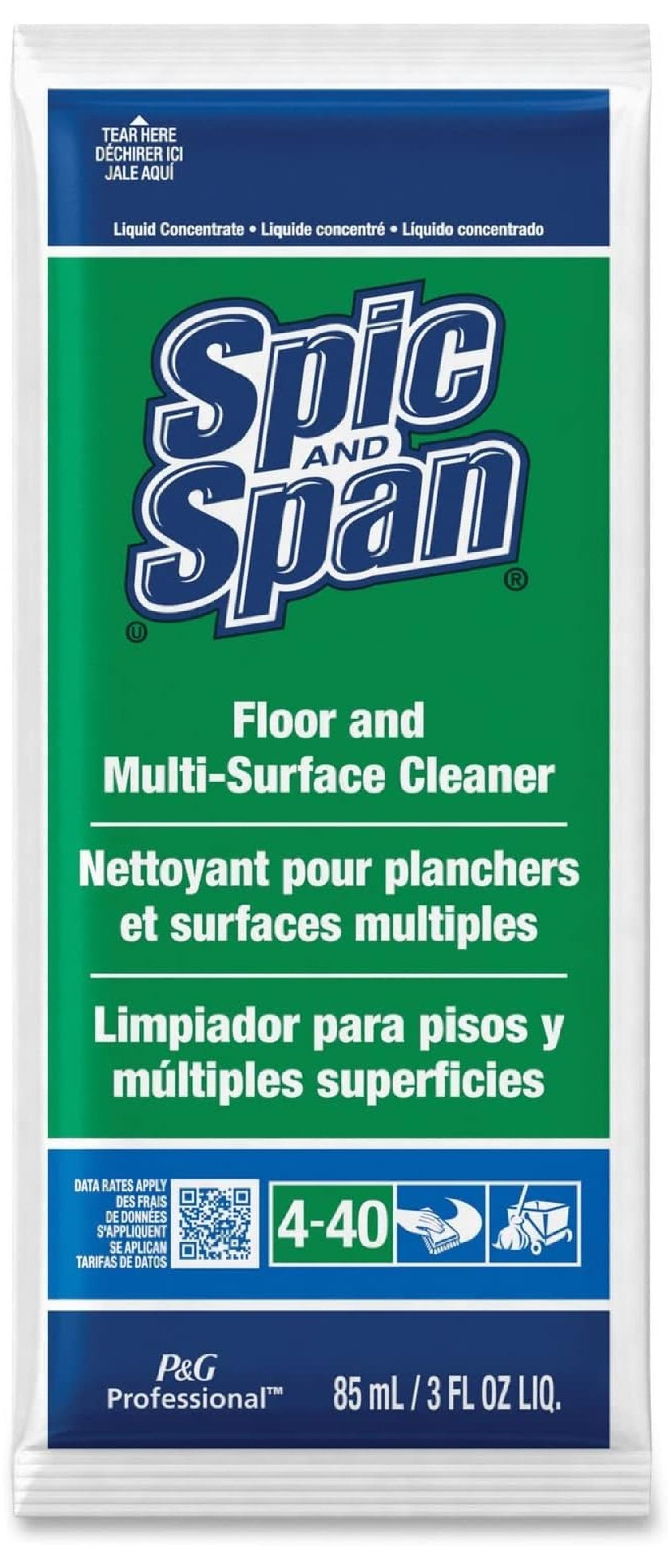 Spic and Span 02011 Floor Cleaner, Spic-n-Span, 3 oz. packs, 45/CT, GN ...