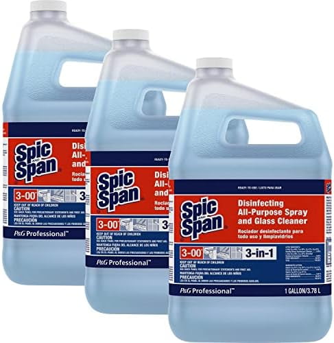 Spic and Span 58773CT Disinfecting All-Purpose Spray & Glass Cleaner Fresh Scent 1 Gal Bottle, 3 ...